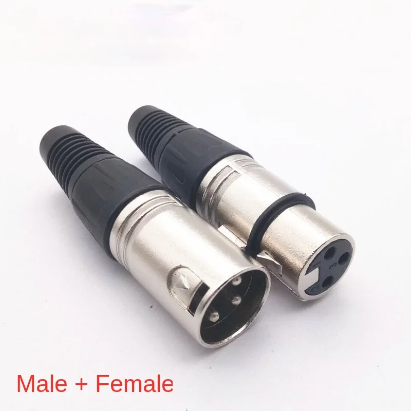 3Pin-XLR-Microphone-Audio-Adapter-Plug-3-Pin-XLR-Male-Female-Connector ...