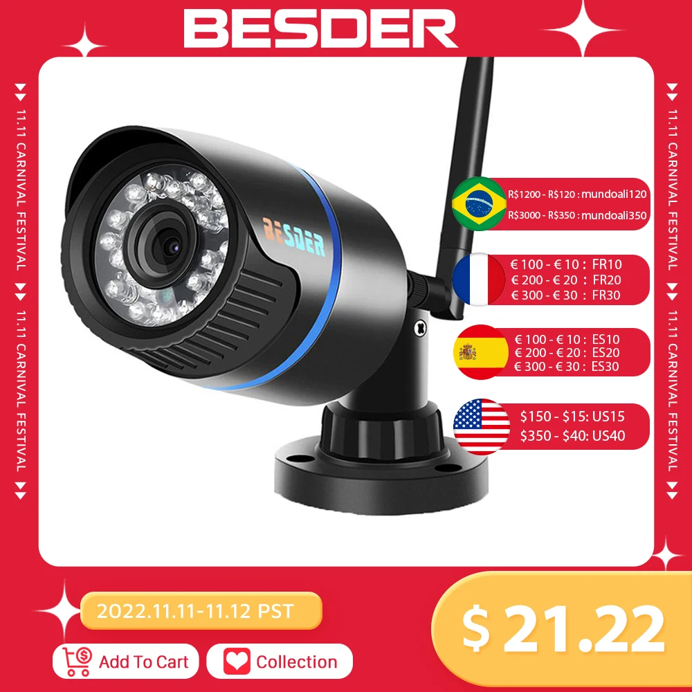 5mp Ip Camera Wifi Outdoor Ir Night Vision 3mp Audio Wireless Cctv ...