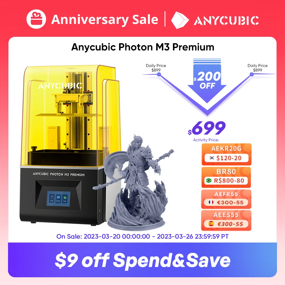 Anycubic Photon M3 Premium 8k Lcd 3d Printer 10-inch 8k High Precision ...