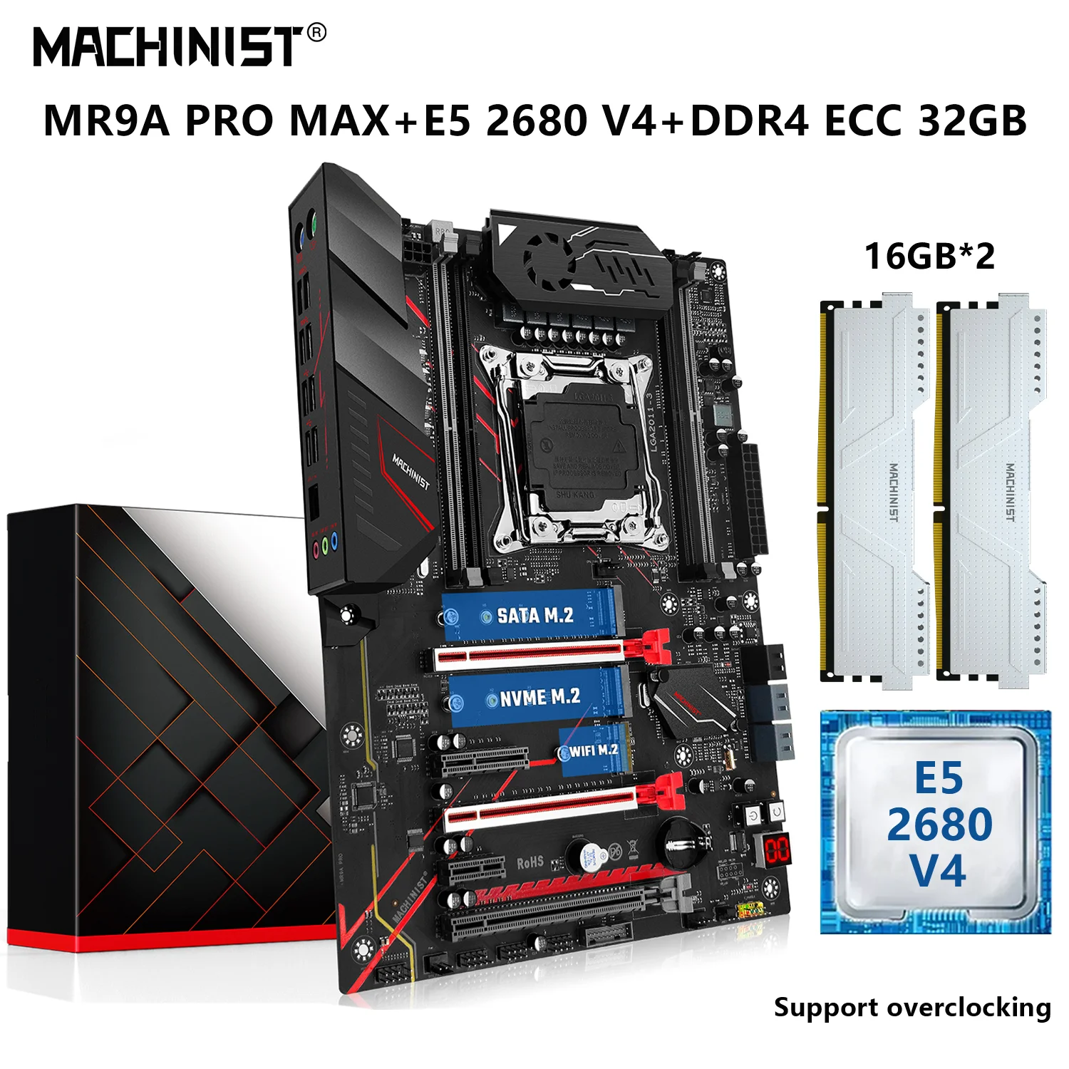 Machinista mr9a pro max x99 conjunto kit xeon e5 2680 v4 processador ...
