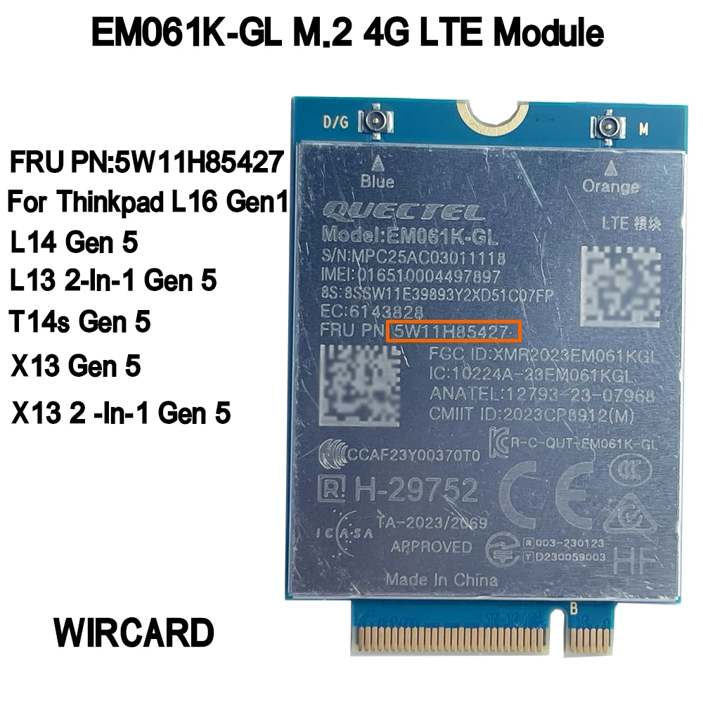 EM061K-GL 4G LTE Module Cat6 300Mbps M.2 4G Card For L16 Gen1 L14 Gen5 ...