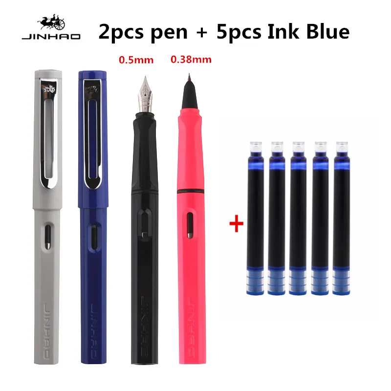 Luxury-quality-Jinhao-5pcs-Blue-Ink-Set-0-38-0-5mm-Fountain-Pen ...