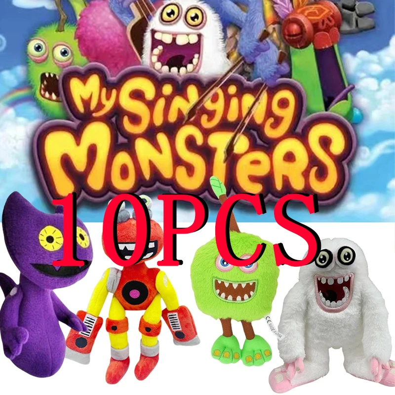 10pcs My Singing Monsters Wubbox Plush Toys Green Furcorn Stuffed Dolls ...