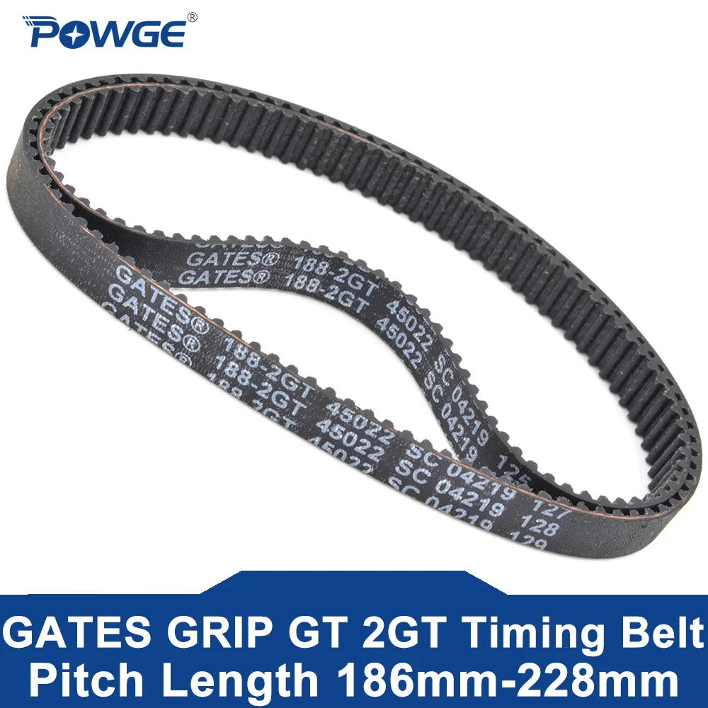 POWGE GATES 2GT Timing belt Lp=186 188 190 192 194 196 200 202 204 206 ...