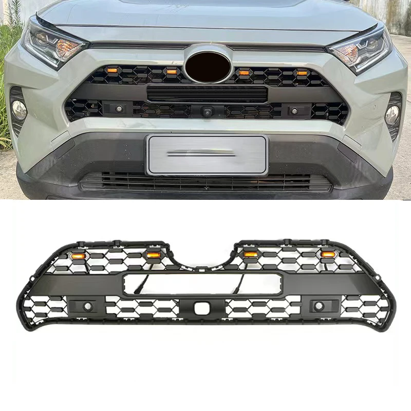 LED-Racing-Grille-For-Toyota-RAV4-2019-2020-2021-2022-ABS-Front-Bumper ...