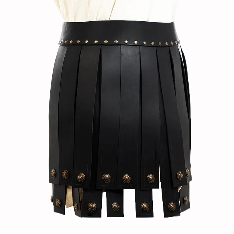Greek Roman Gladiator PU Leather Battle Skirt Medieval Warrior Legion ...