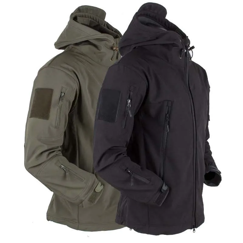 Casacos-imperme-veis-de-ca-a-ao-velo-masculino-jaqueta-t-tica-Softshell ...