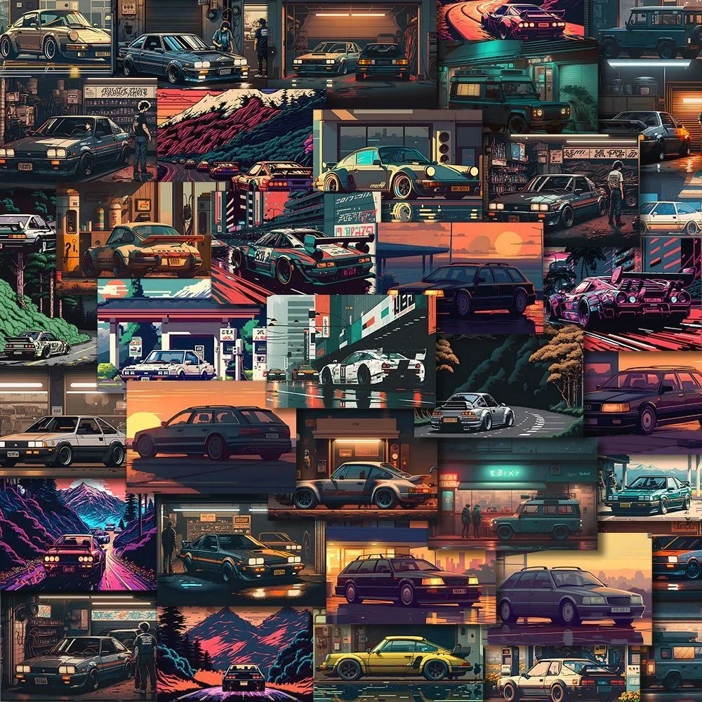 27-54PCS-Japanese-Pixel-JDM-Retrofit-Racing-Stickers-Car-Laptop ...