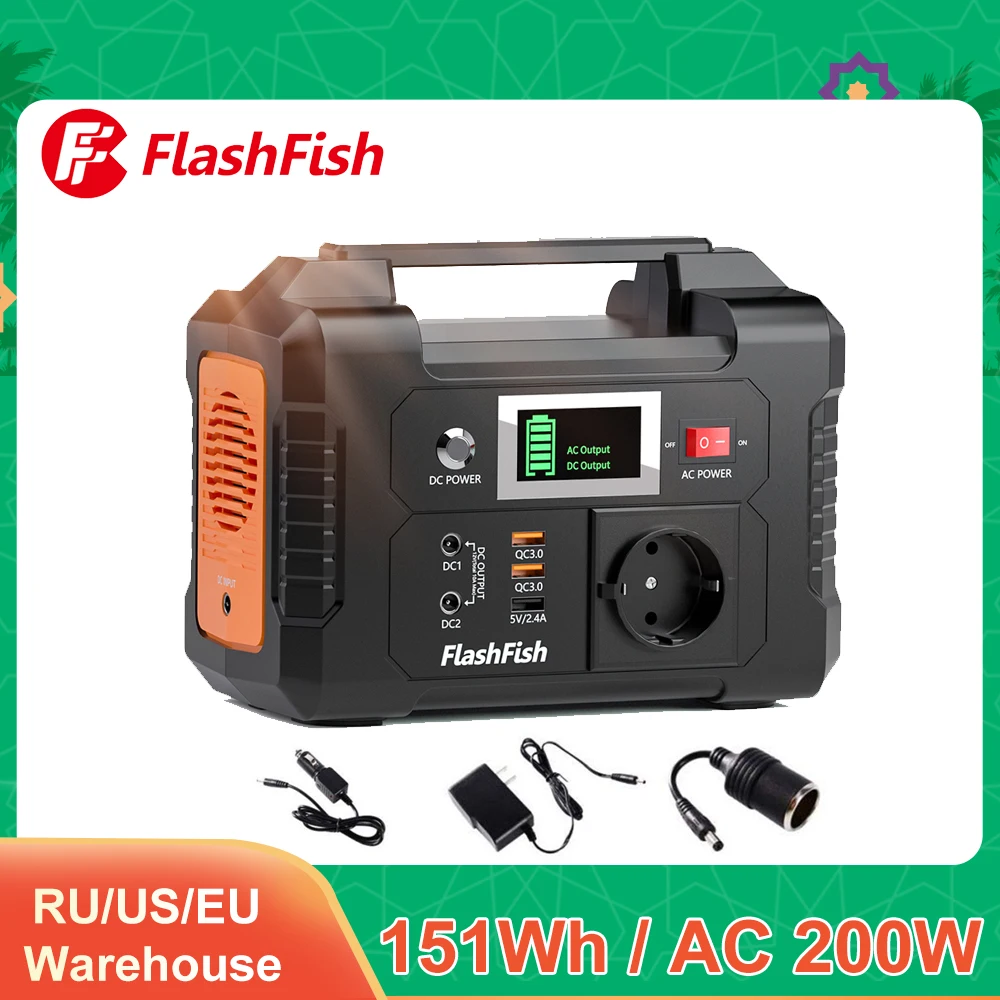 Flashfish-E200-200W-Portable-Power-Station-40800mAh-151Wh-Large ...