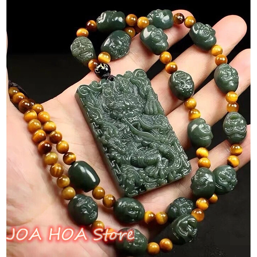 Collar con colgante de Jade Hetian para hombre y mujer, cadena de ...