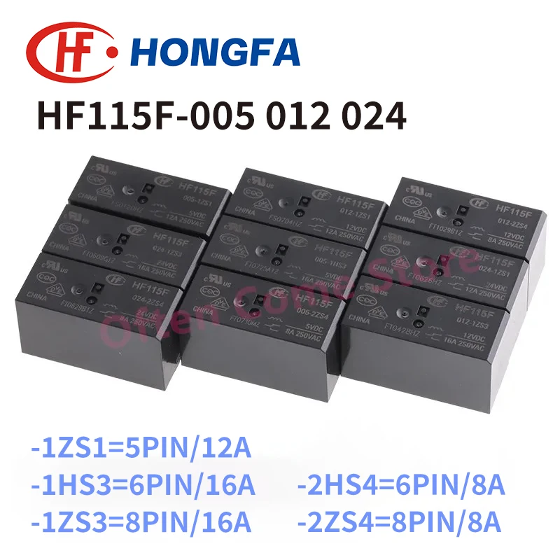 5 uds JQX HF115F - 005 012 024 -1HS3 1ZS1 1ZS3 2HS4 2ZS4 5PIN 6PIN 8A ...