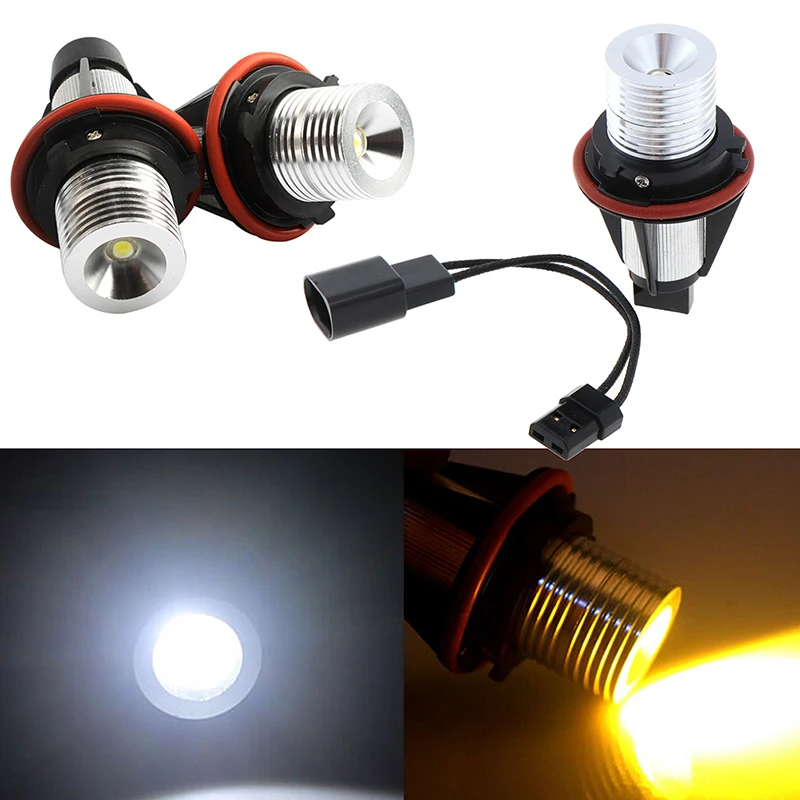 1Pc-E39-E60-E87-X5-LED-Angel-Eye-Ring-Marker-Side-Light-White-Yellow ...