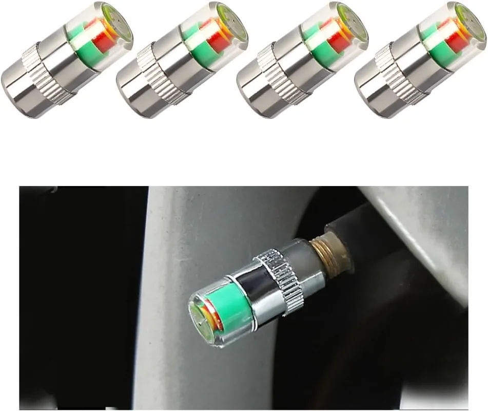 4Pcs/Set Tire Pressure Detection Auto Tire Caps Pressure Monitoring Cap ...