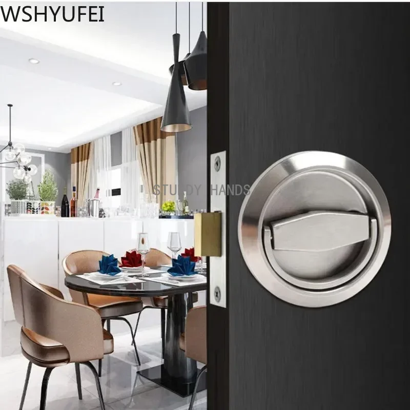 Hidden bedroom Door Locks Stainless Steel Handle Recessed Cabinet ...