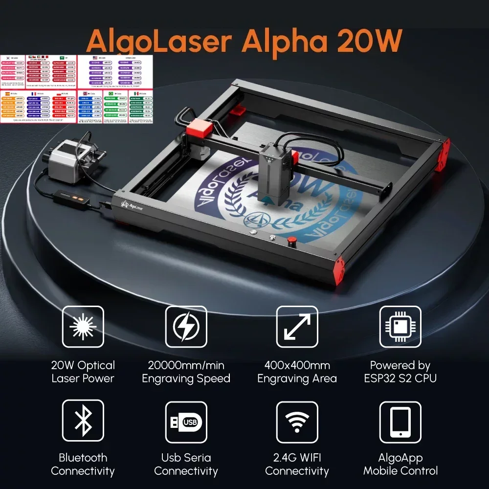 AlgoLaser-Alpha-22W-Laser-Engraver-Cutter-Smart-Air-Pump-APP-Control ...
