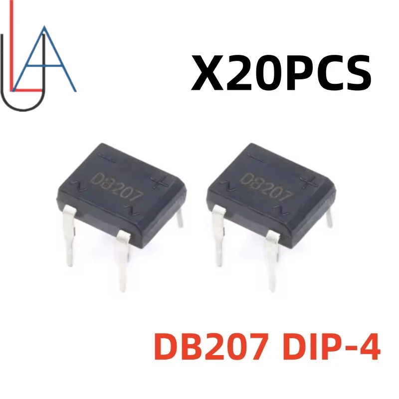 20 piezas LUASAMIROB DB207 puente rectificador DIP4 1000V 2A DB207S ...