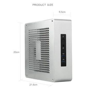 All Aluminum Chassis Small Desktop Computer Case PSU HTPC Mini itx pc ...