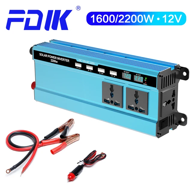 Fdik Wechselrichter 12V 220 V Dc An Ac -Auto -Wechselrichter 2200W ...