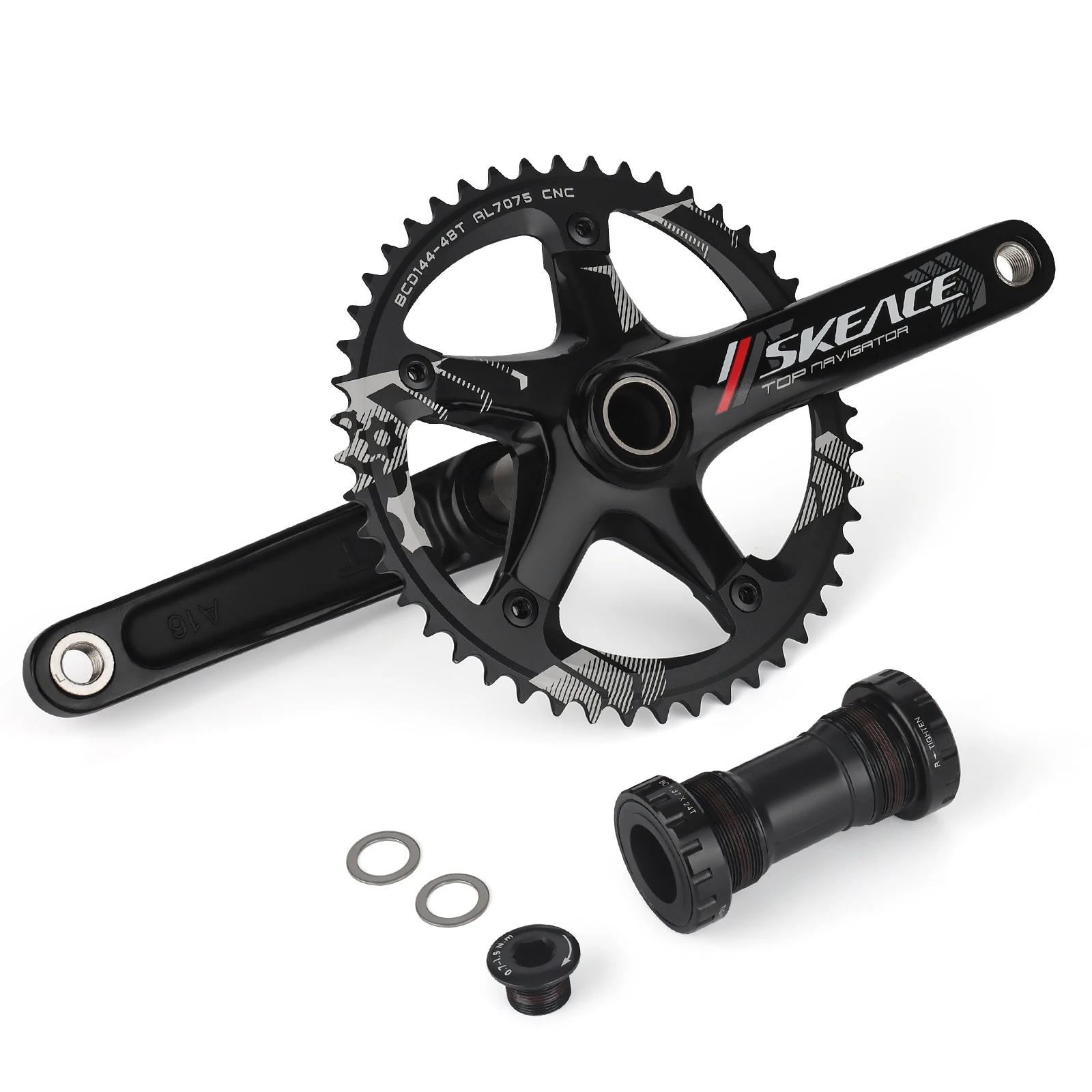 SKEVCE-Road-Bike-Crankset-144BCD-48T-165mm-Alloy-BB91-Single-Crankset ...