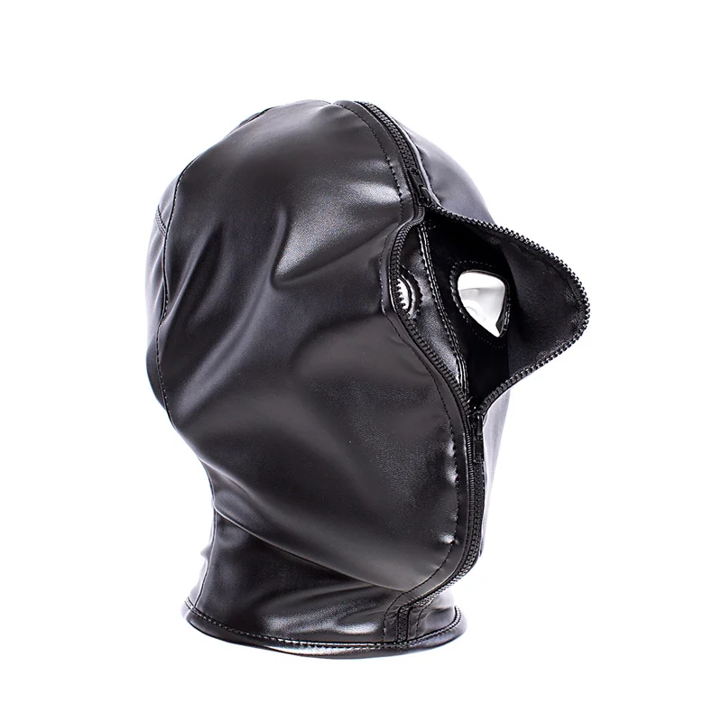 Double-Leather-Mask-Fetish-Full-Face-Hood-Mask-with-Zipper-Mysterious-Cosplay-Terror-Masquerade ...