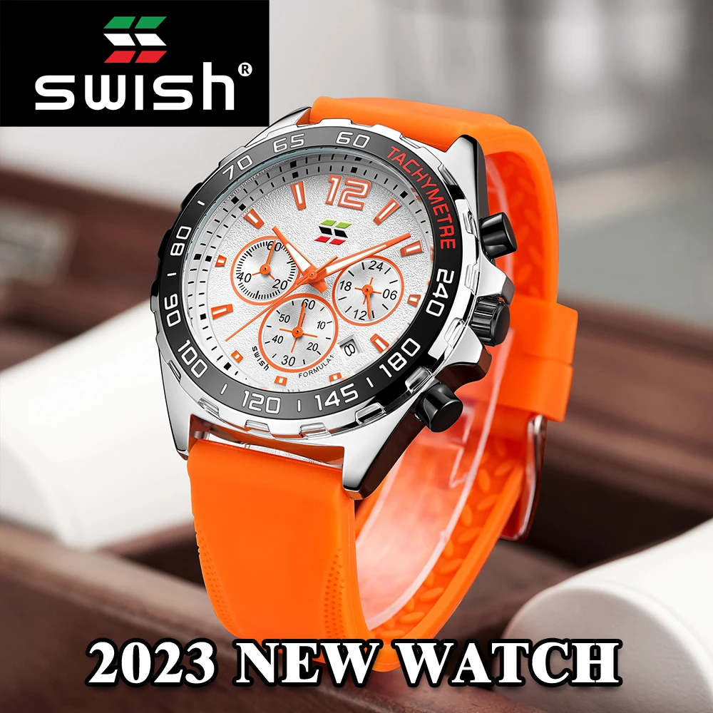 SWISH-Sports-Men-s-Quartz-Watch-Three-Eyes-Six-Needles-Silicone-Strap ...