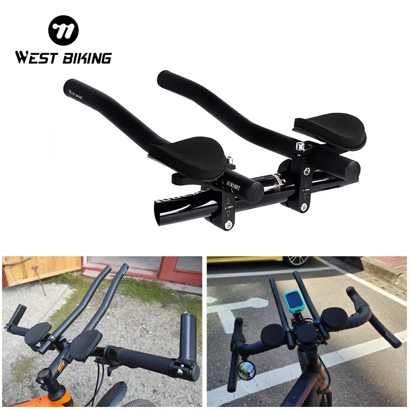 WEST-BIKING-Bicycle-Aluminum-Split-Rest-TT-Handlebar-Clip-MTB-Aerobars ...