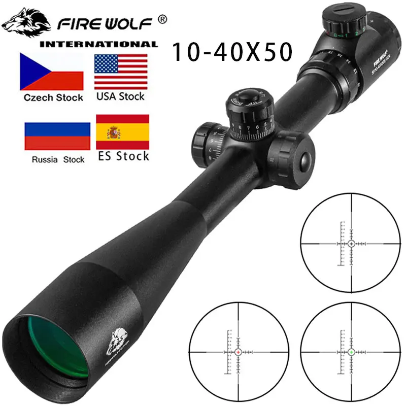 10 40x50 riflescope de longo alcance roda lateral paralaxe mira óptica ...