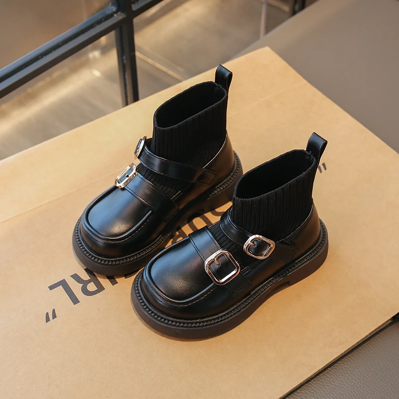 Girls Socks Boots Britain Style Children Short Ankle Boots Soft Sole ...