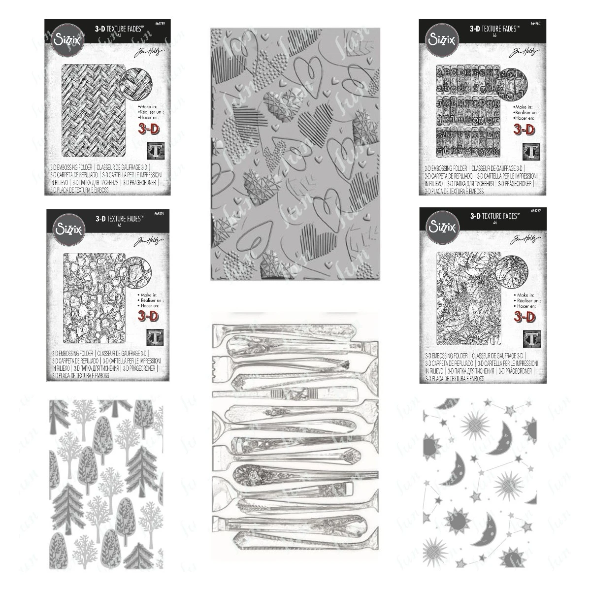 3d Embossing Folders Forest Hearts Texture Fades Molds Diy Making Paper ...