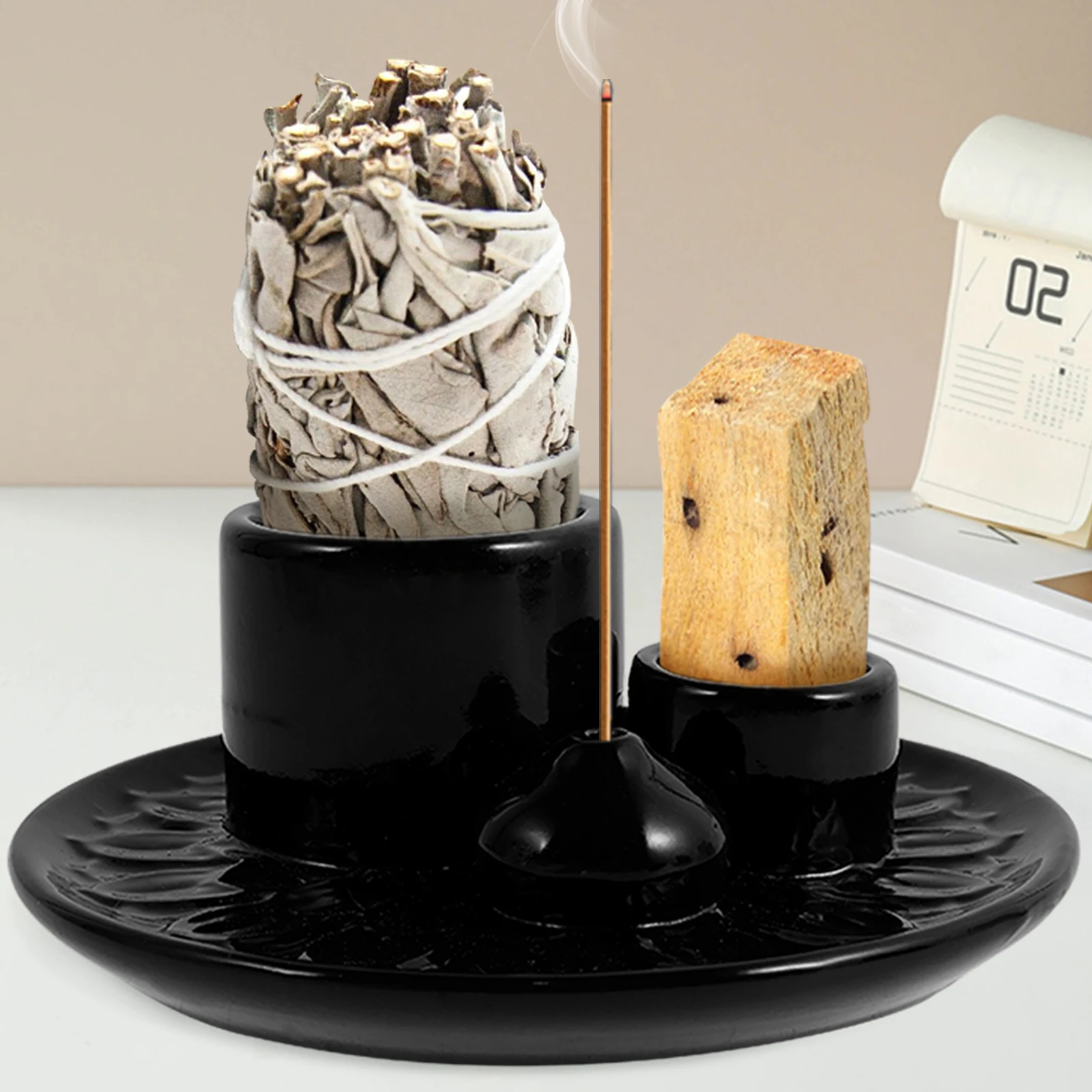 Palo-Santo-Quemador-de-incienso-de-cer-mica-portavelas-multiusos ...