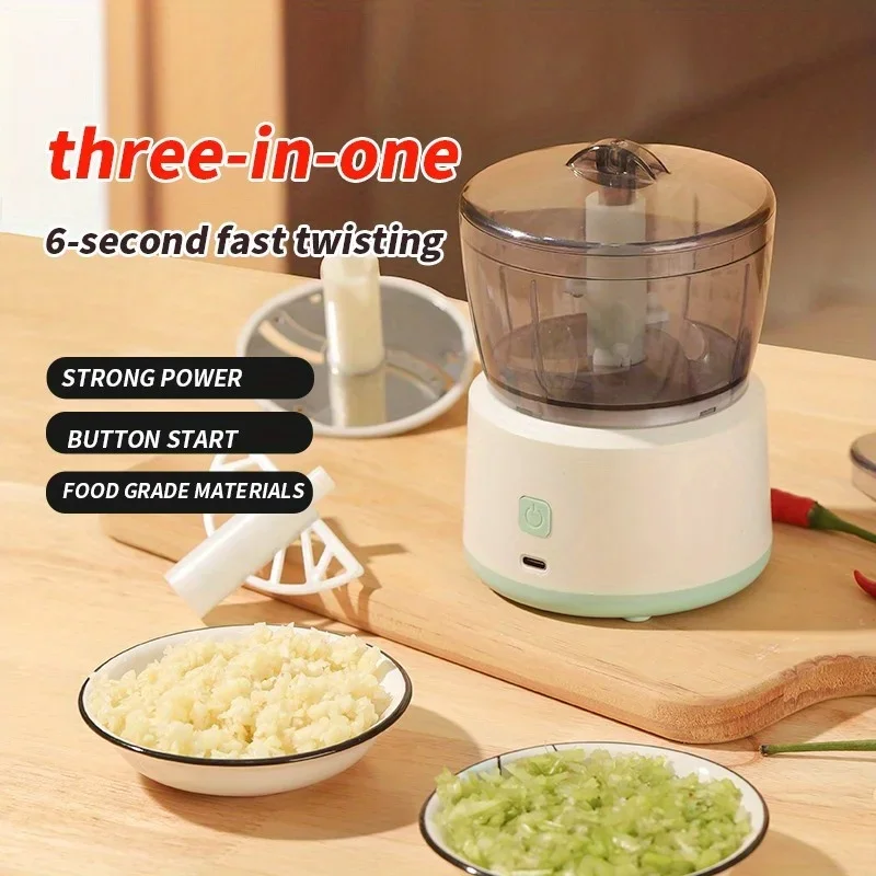 Electric-Garlic-Masher-Crusher-400ml-Mini-Kitchen-Food-Chopper-USB ...