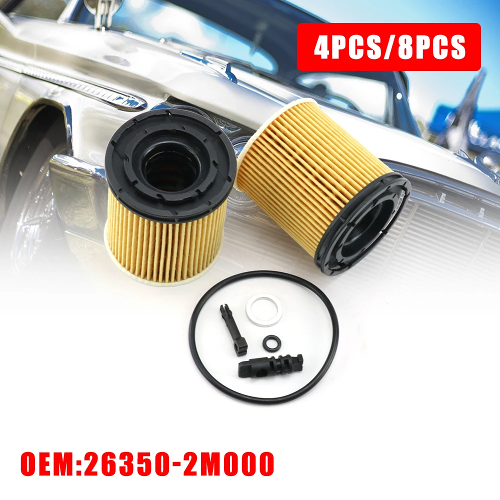 4PCS-8PCS-26350-2M000-Car-Oil-Filter-Element-26300-2M000-Replacement-of ...