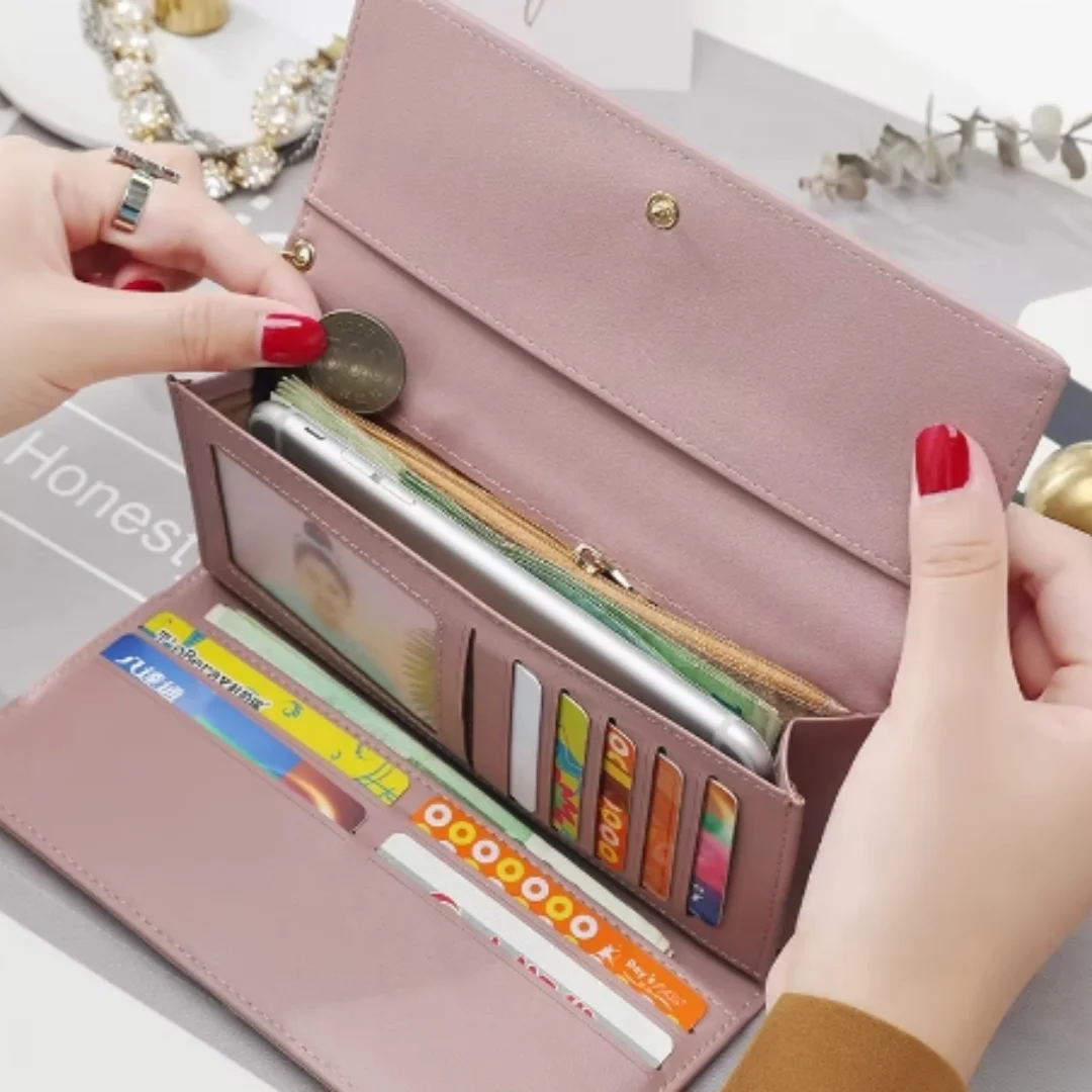 Carteras-de-moda-para-Mujer-Cartera-larga-triple-con-letras-de-marca ...