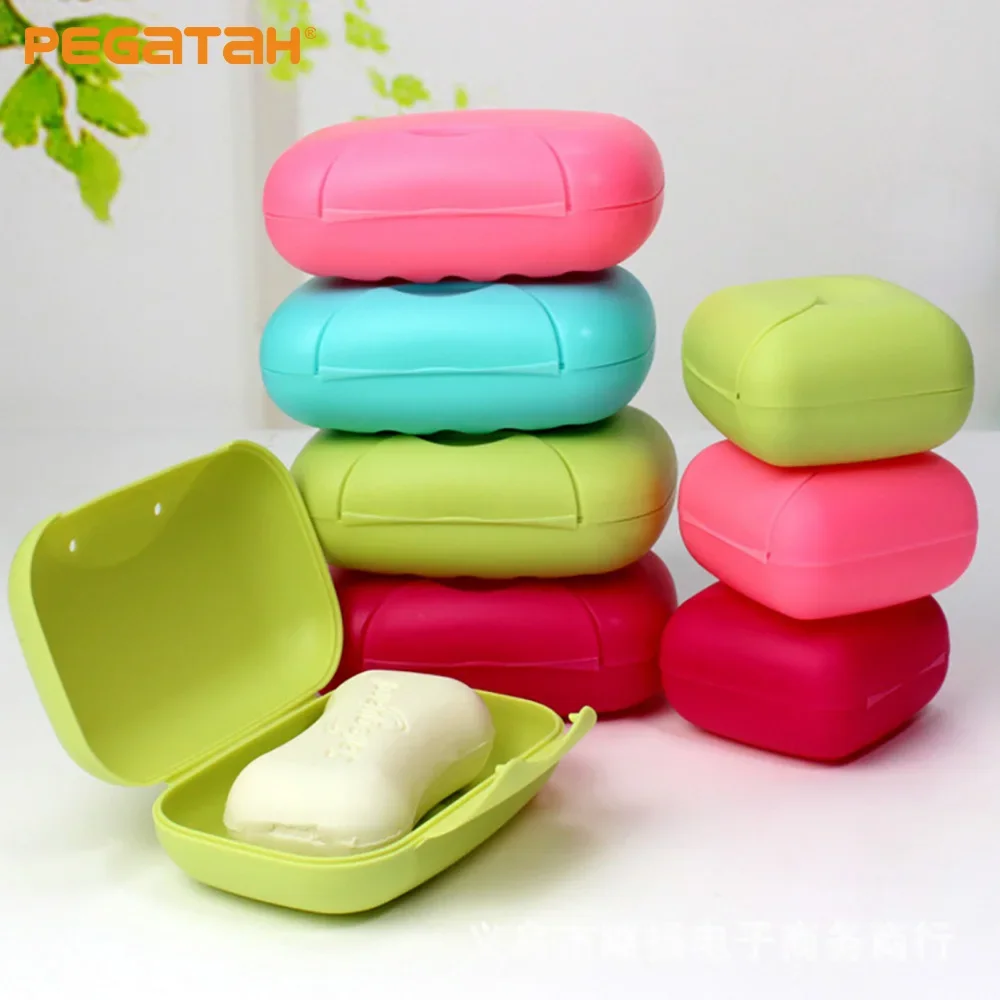 Portable-Soap-Dishes-Soap-Container-Bathroom-Acc-Travel-Home-Plastic ...