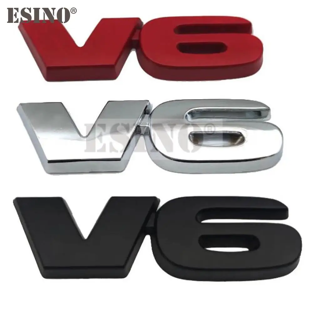 Car-Styling-V6-Engine-Logo-3D-Metal-Alloy-Adhesive-Emblem-Rear-Trunk ...