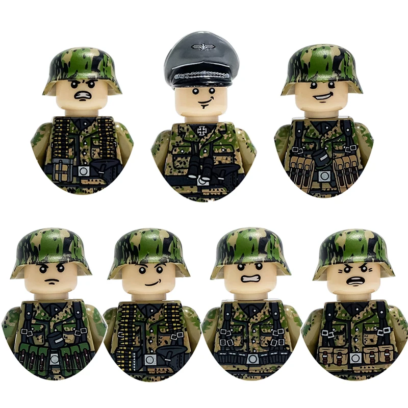WW2 Mini figurki wojskowe bloki niemcy kamuflaż wojskowy żołnierze ...