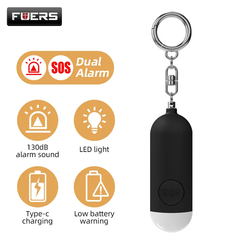 FUERS-130dB-Self-Defense-Alarm-with-LED-Light-Rechargeable-Women-Kids ...