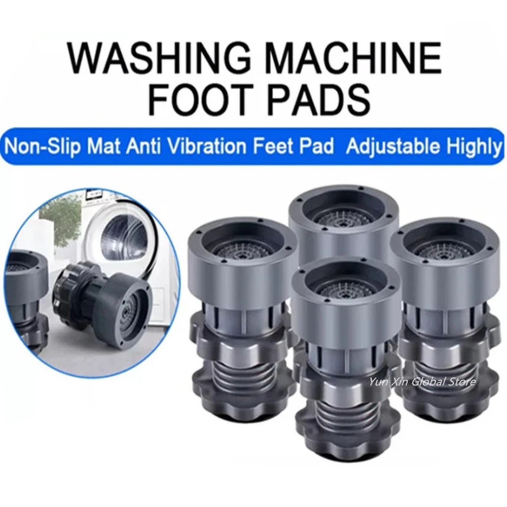 4Pcs Wasmachine Voet Pad Verstelbare Hoogte Slipstop Stille Skid Raiser ...