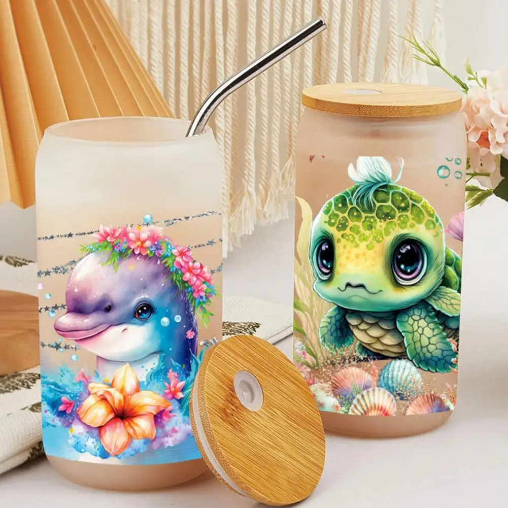 Marine Cartoon Printing 3D UV DTF Cup Wrap Transfers Stickers Labels ...