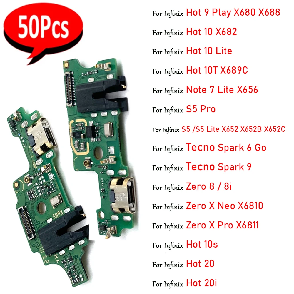 50Pcs，USB Charging Port Board Cable Connector Parts For Infinix Hot 9 ...