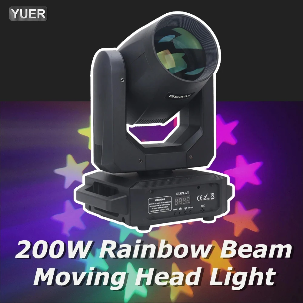 YUER-NEW-LED-Moving-Head-Light-200W-Beam-Spot-18-Rotating-Prisms ...