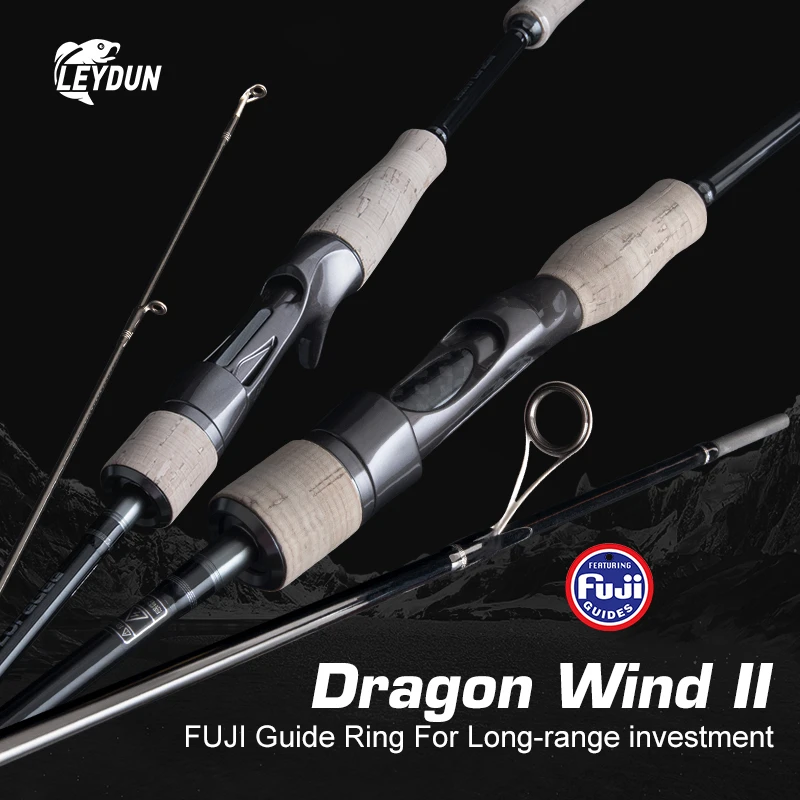 Leydun New Light Fishing Rods 2 Section Ultralight Fuji Guide Ring Ul L M Ml Fast Spinning ...