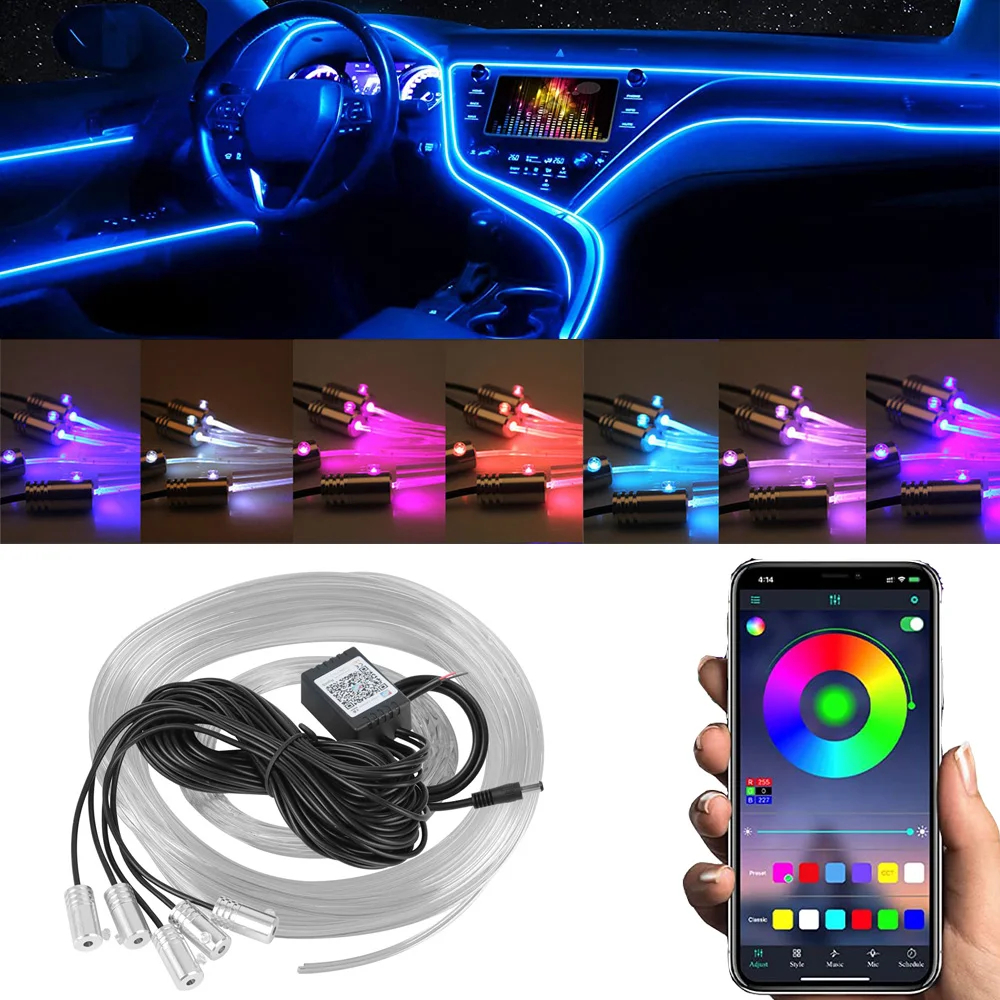 Led 바 자동차 인테리어 백라이트 앰비언트 무드 풋 라이트 담배 라이터 장식 분위기 램프 자동차 액세서리