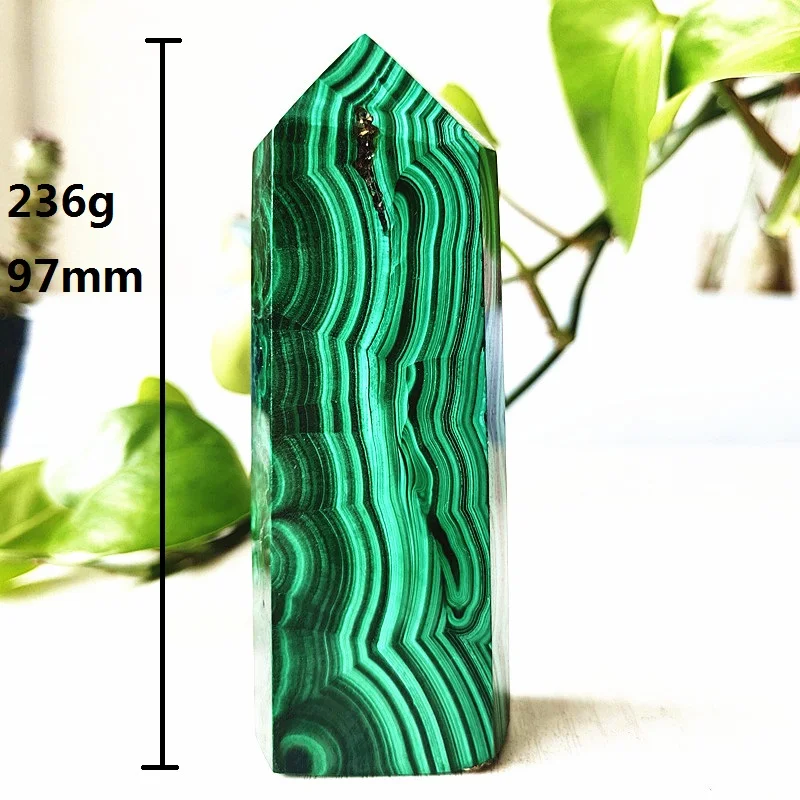 Natural Stone Malachite Crystal Tower Wand Point Chakra Spiritual ...