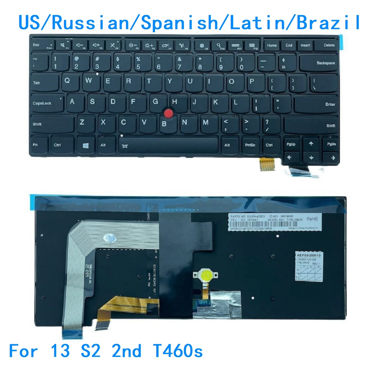 New US Russian Spanish Latin Brazil Laptop Backlit Keyboard For Lenovo ...
