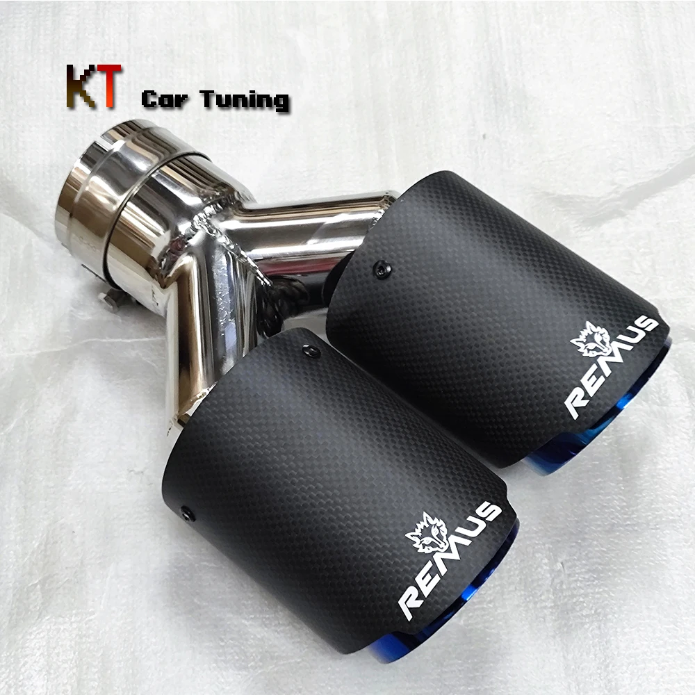 Remus-Dual-Exhaust-Tips-Matte-Carbon-Fiber-Blue-Stainless-Steel-Double ...