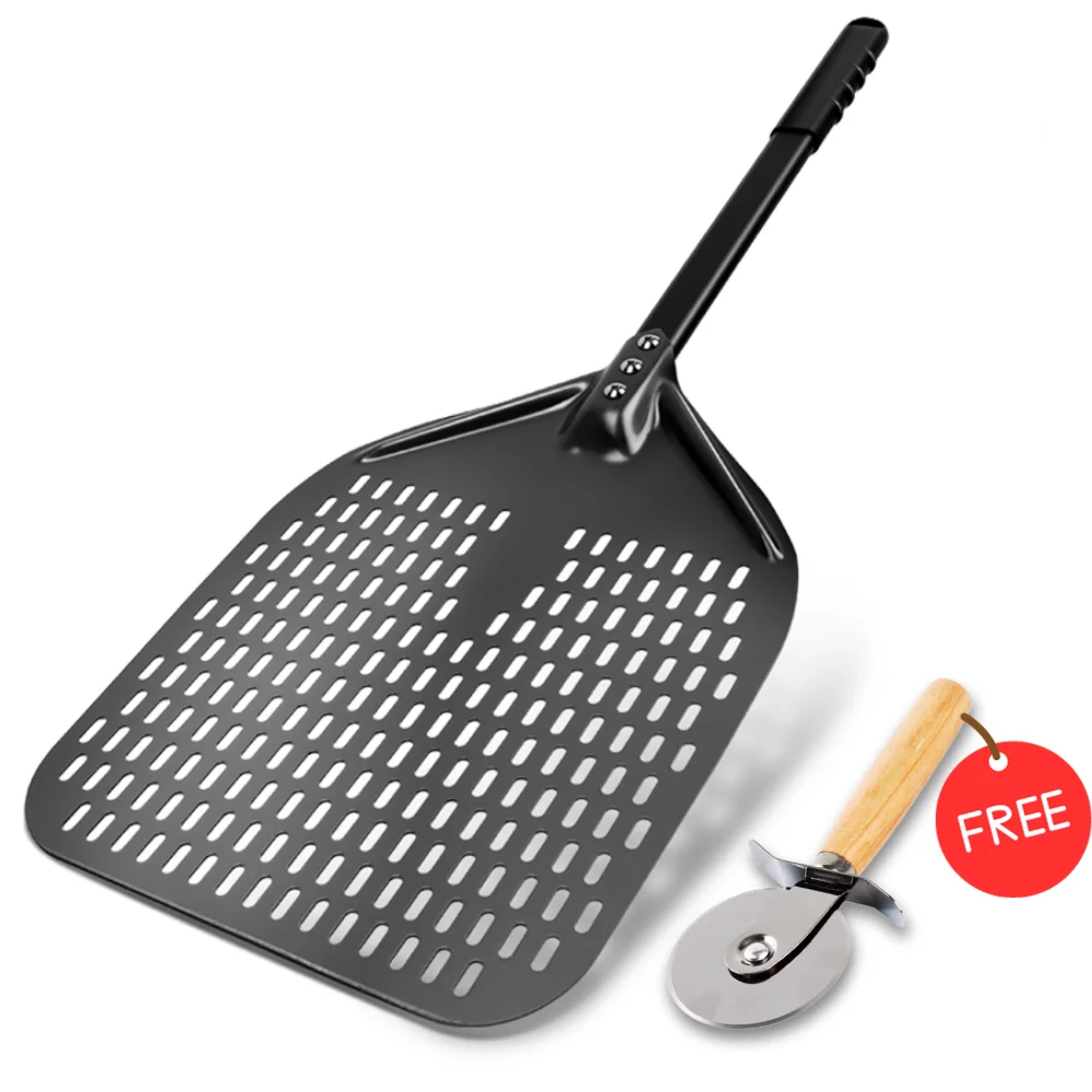 10-12-13-14-16-Inch-Big-Pizza-Perforated-Shovel-Paddle-Short-Handle-for ...