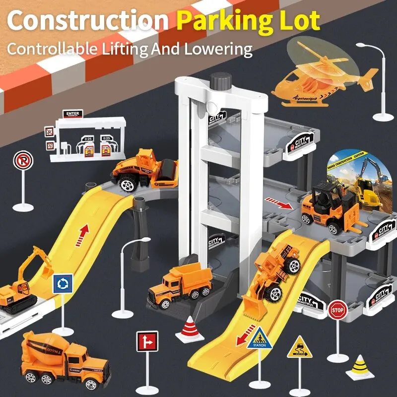Engineering-Parking-Toys-Multifunctional-Scene-Storage-Parking-Lot-with ...