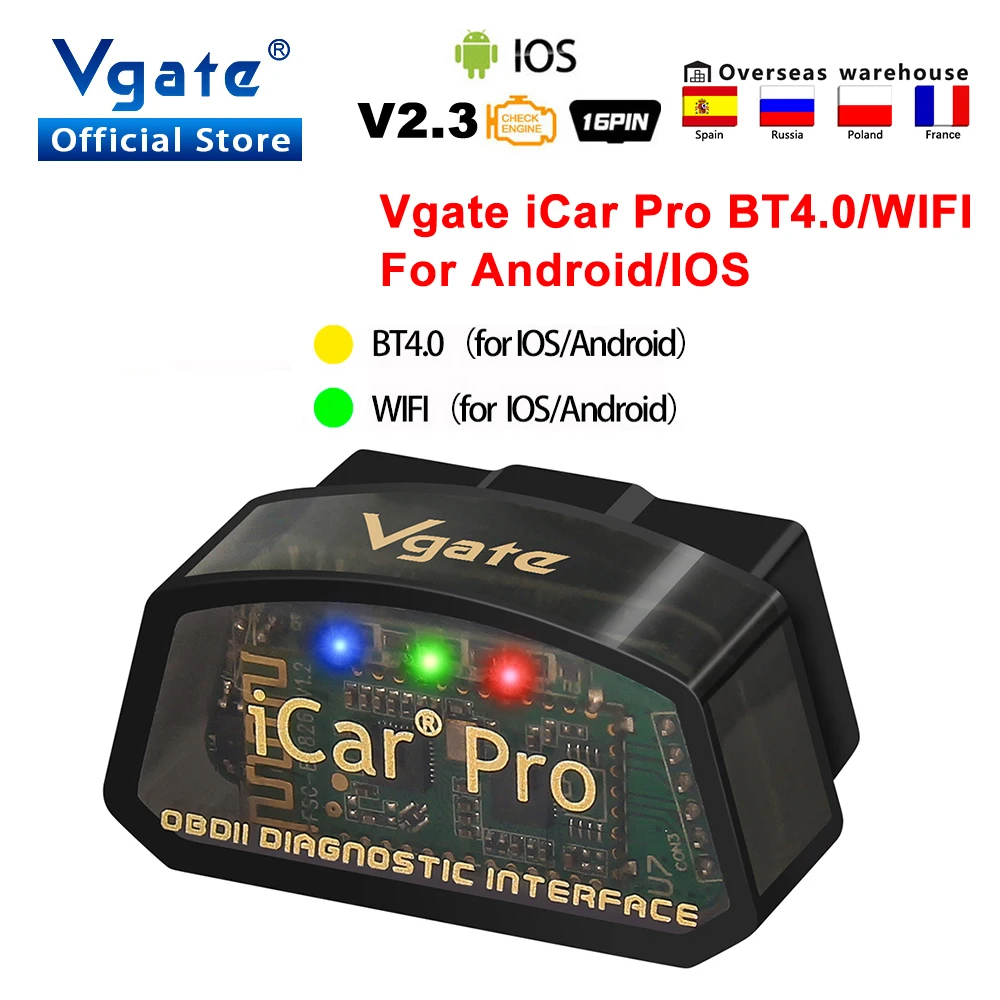 Vgate Icar Pro Obd2 Elm327 Bluetooth-compatible 4.0 Icar2 For Android ...