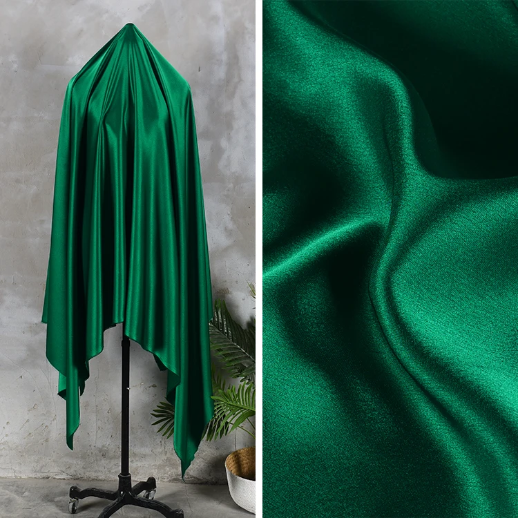 Dark Green Lustrous Double Sided Acetate Satin Fabric Delicate and ...